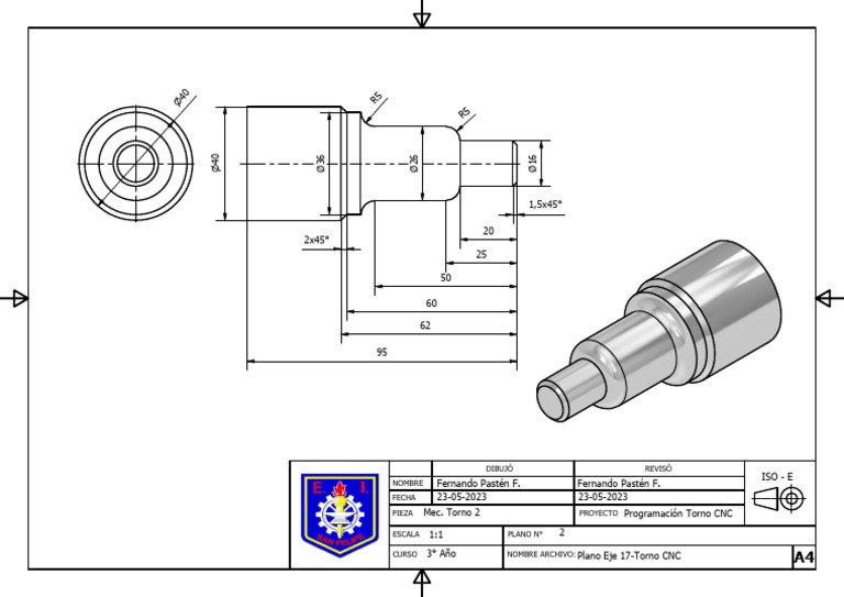 Plano Eje 17-Torno CNC | PDF