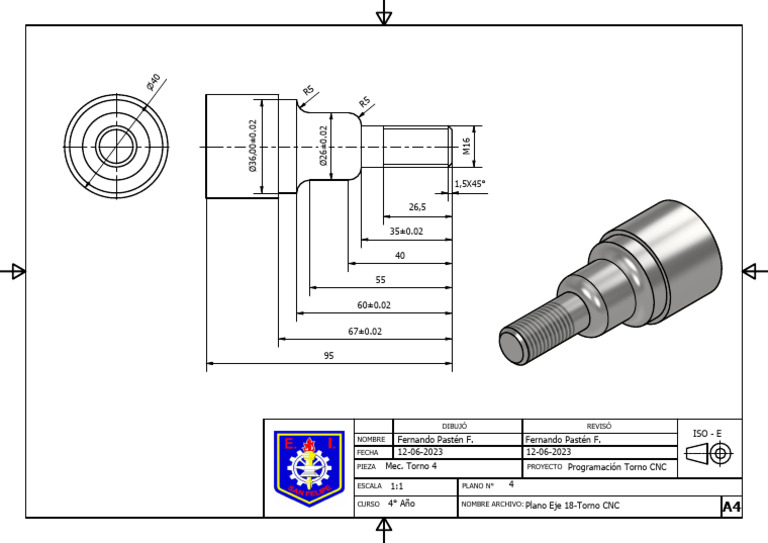 Plano Eje 18-Torno CNC | PDF