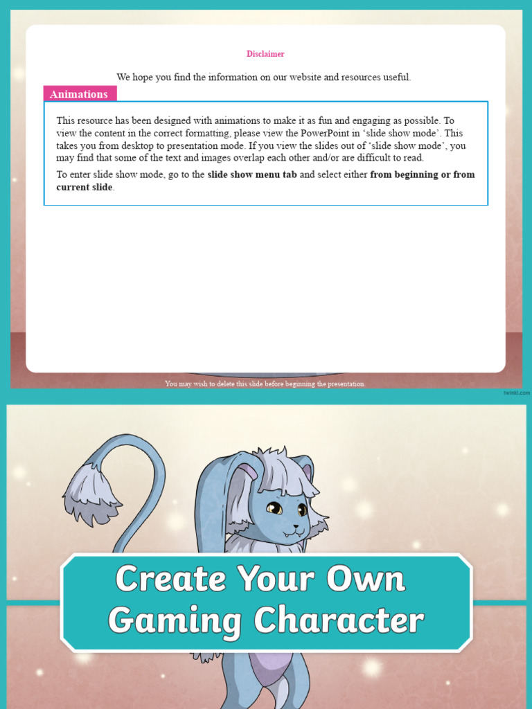 Au Dt 14 Create Your Own Gaming Character Powerpoint Ver 2 | PDF
