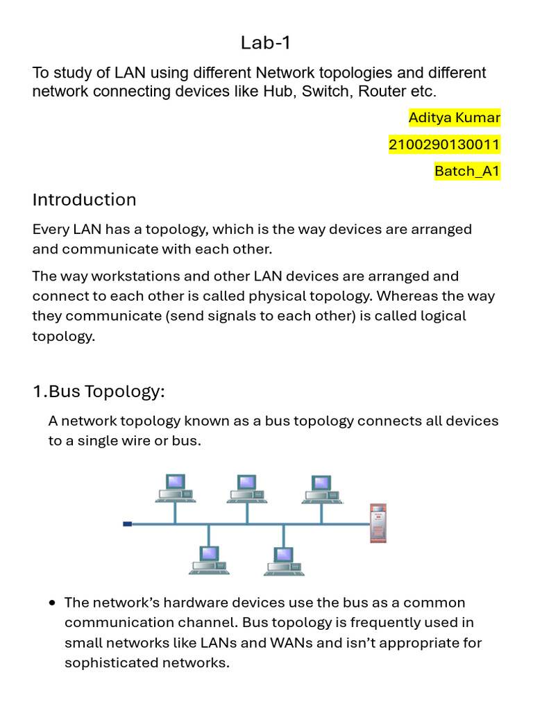 Aditya Kumar LAB1 | PDF | Network Switch | Computer Network
