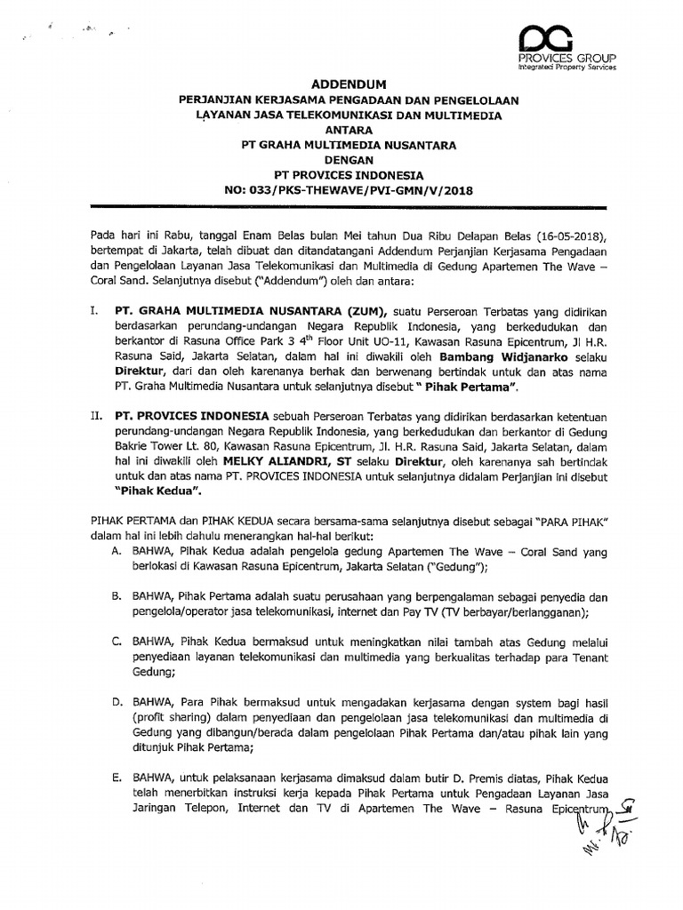 Addendum PKS Pengadaan | PDF