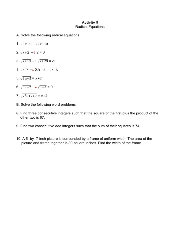 Activity 5 Math 101 | PDF