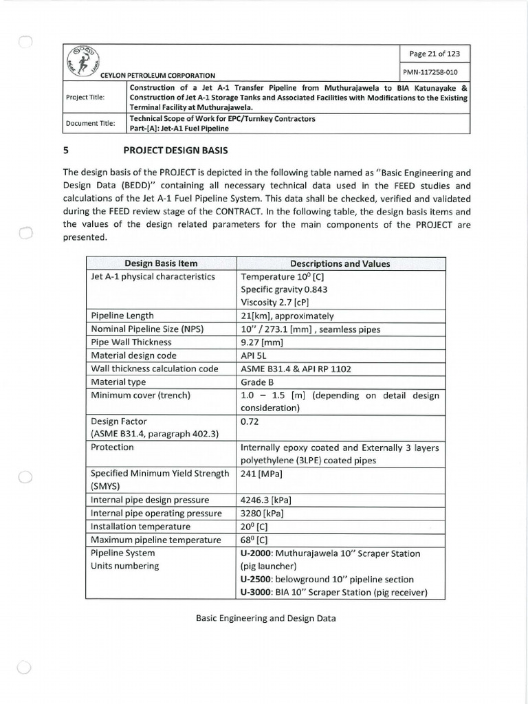 Pipeline Spec | PDF | Pipe (Fluid Conveyance) | Jet Fuel