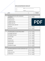 Monthly Vehicle Maintenance Checklist | PDF
