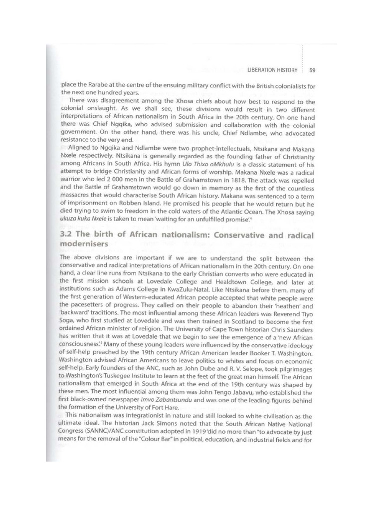Reading 30 - The Birth of African Nationalism - Conservative and ...