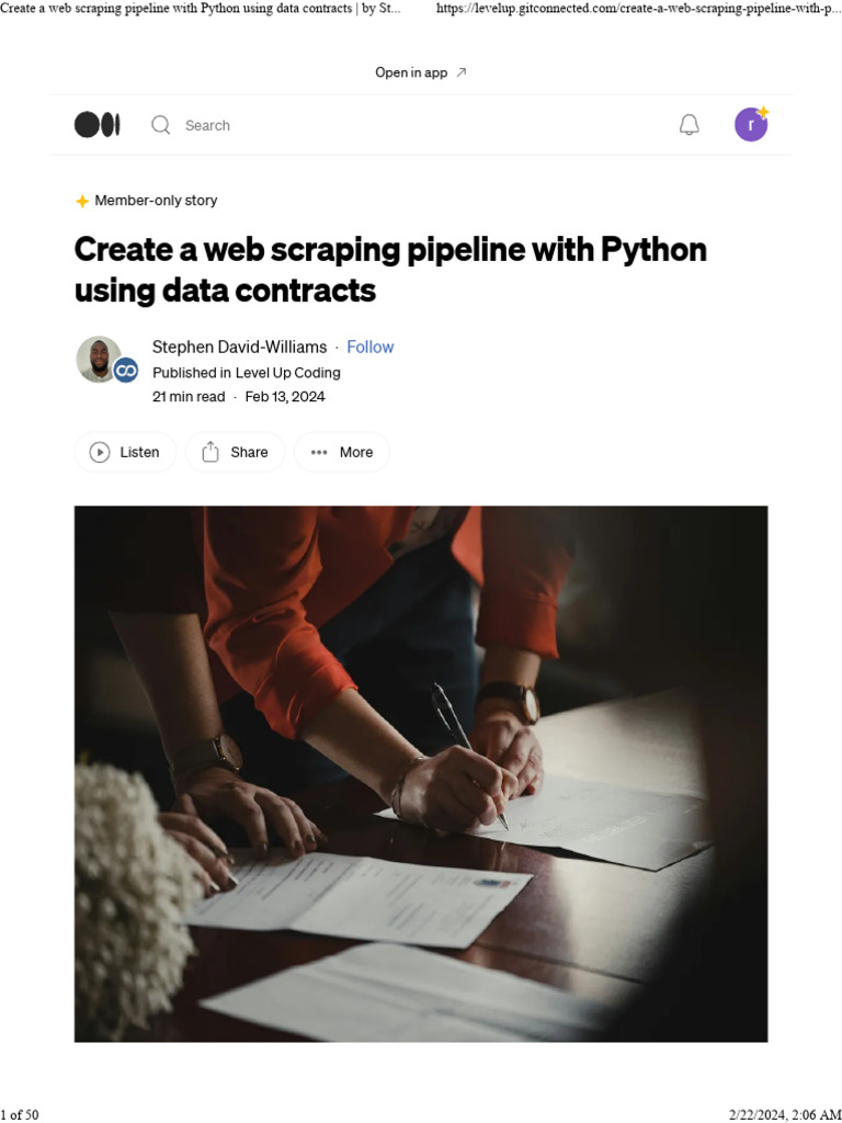 Create A Web Scraping Pipeline With Python Using Data Contracts By Stephen David Williams Feb 3106