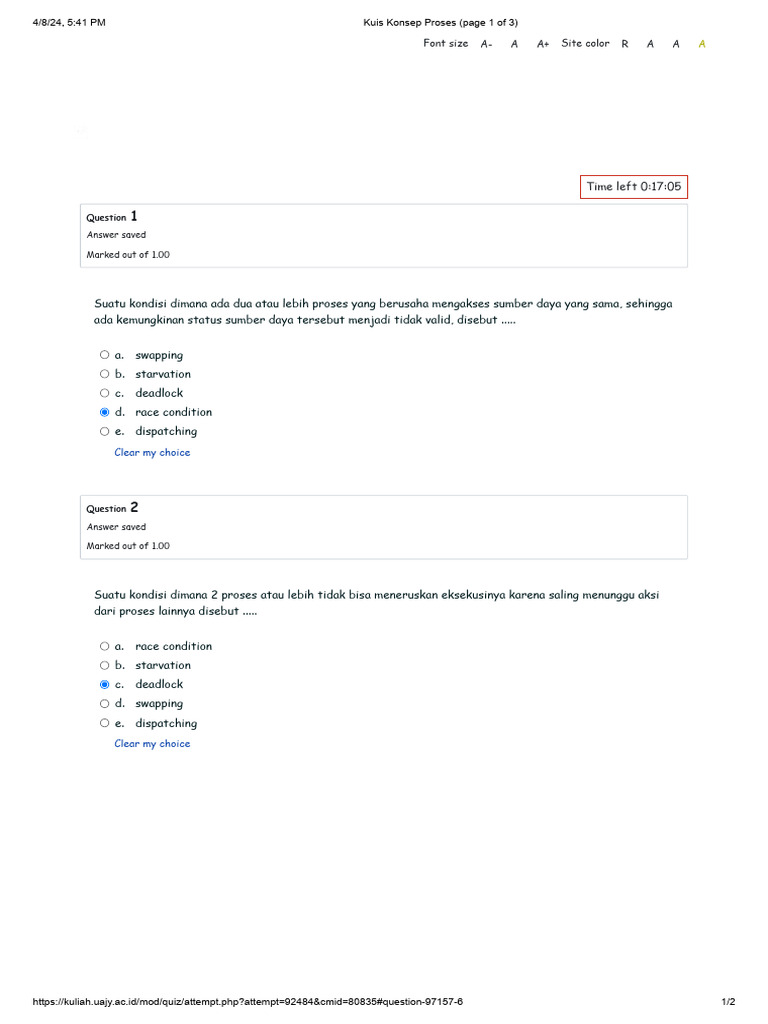 Kuis Konsep Proses Komputer | PDF