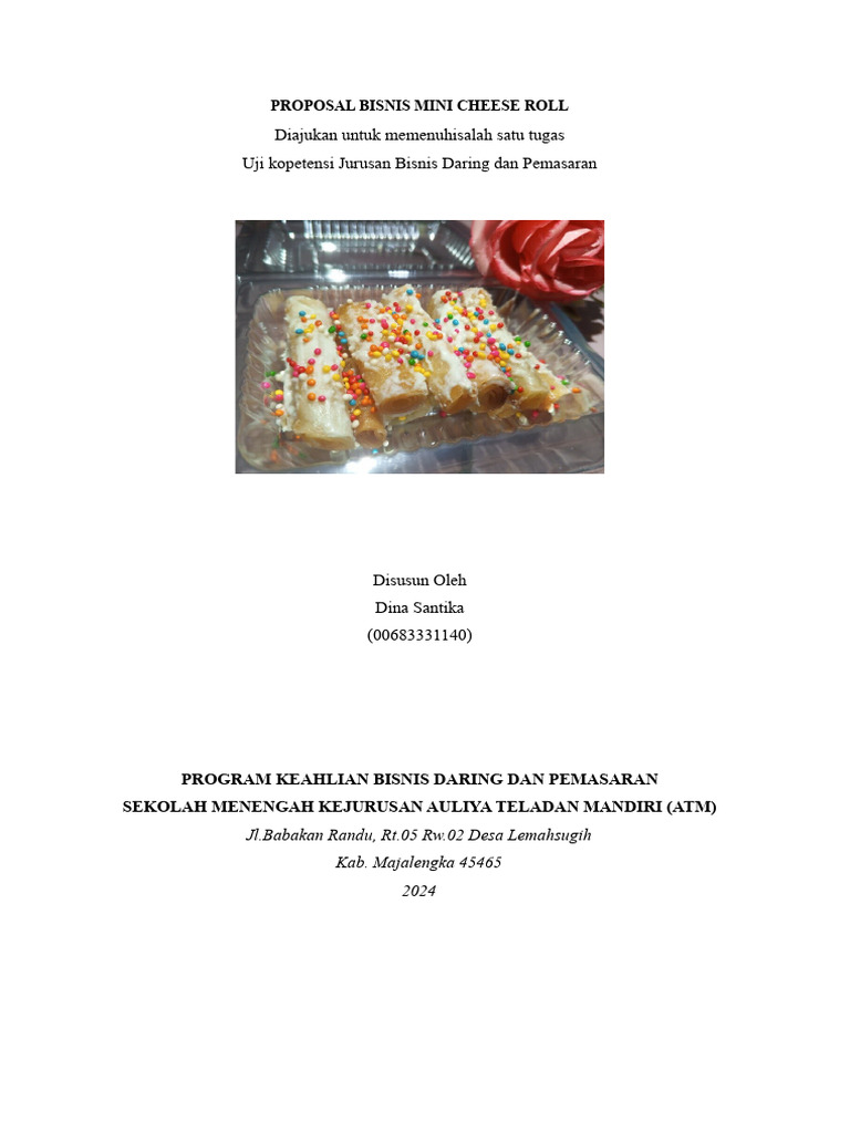 Proposal Bisnis Mini Cheese Roll | PDF | Karier & Perkembangan