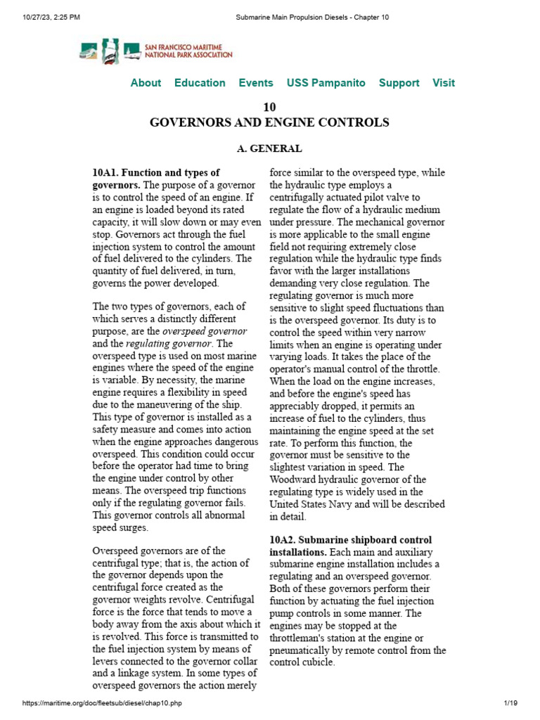Submarine Engine Governors Explained | PDF | Piston | Valve
