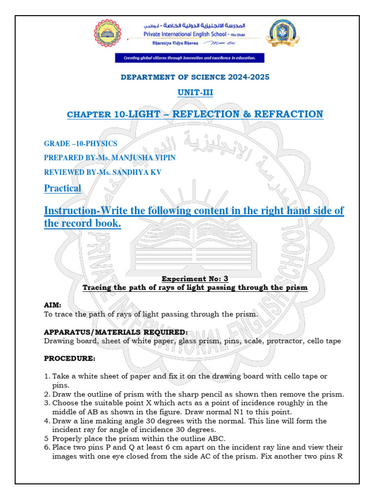 Glass Prism | PDF | Teaching Methods & Materials