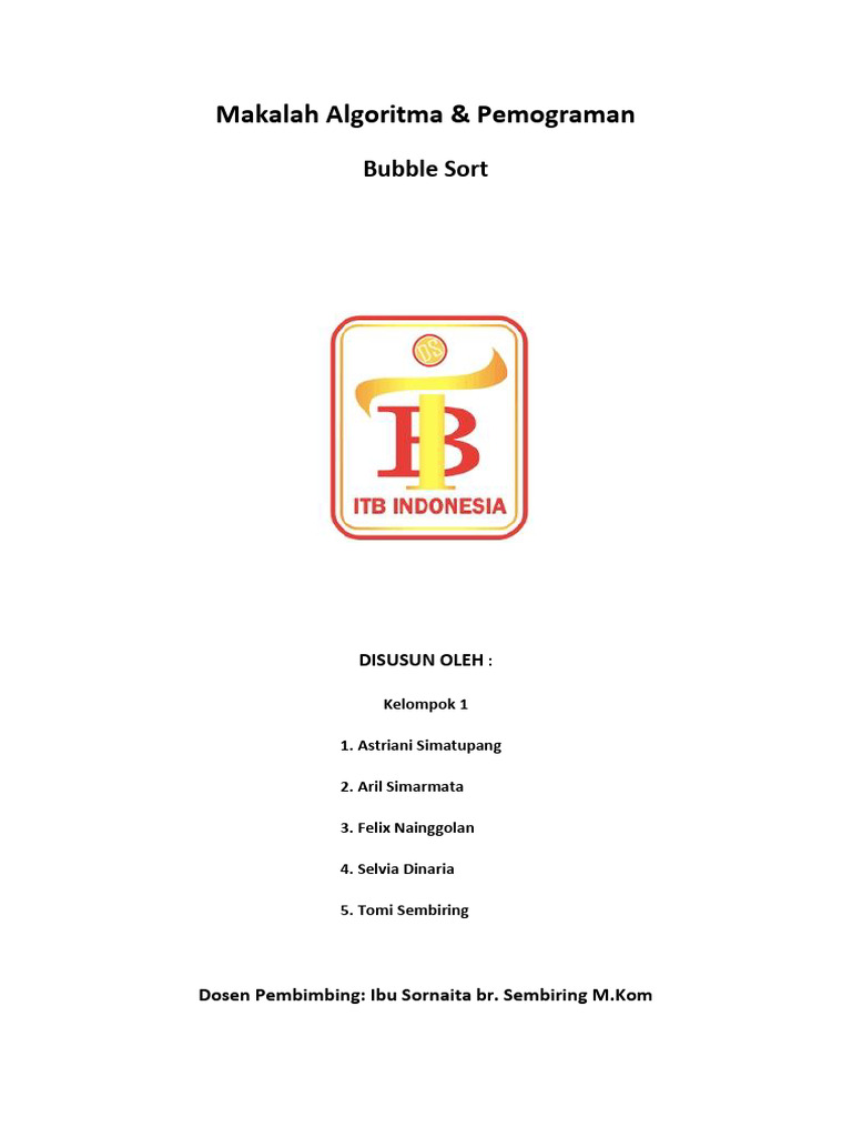 Makalah Bubble Sort | PDF | Komputer