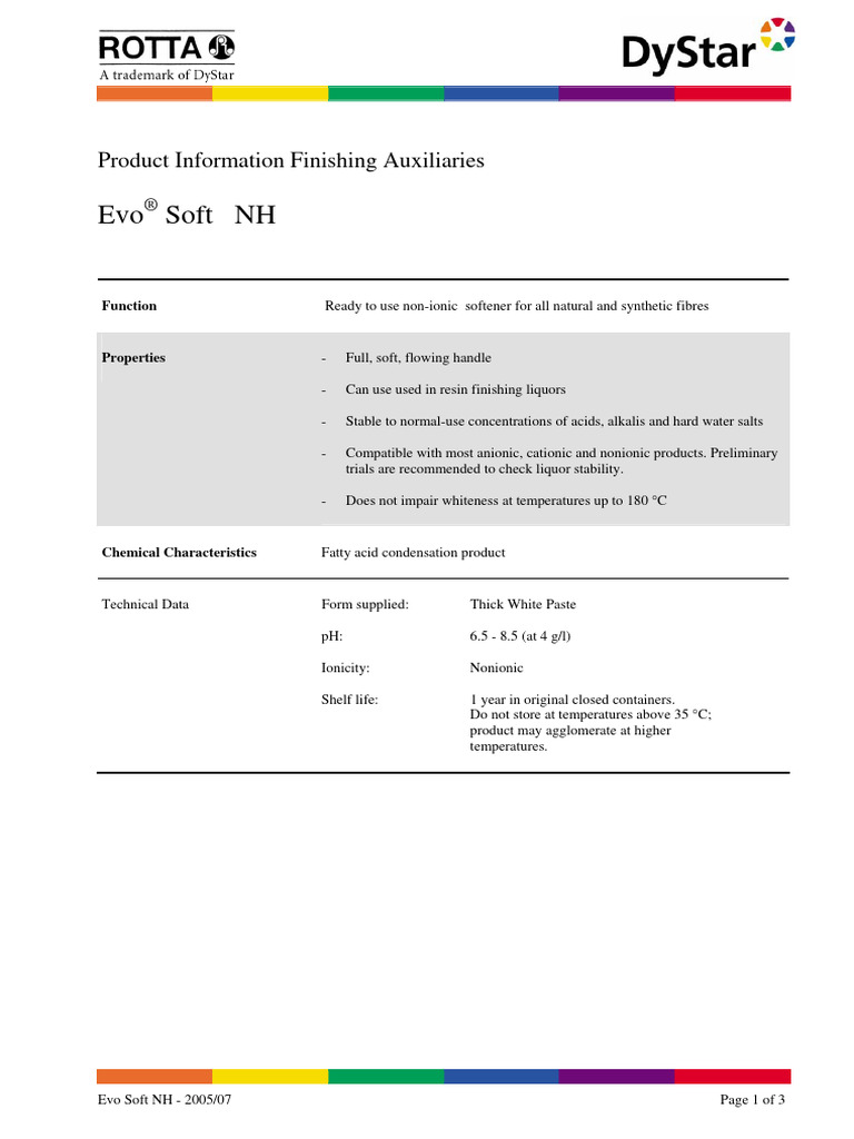 Evo Soft NH | Download Free PDF | Textiles | Acid