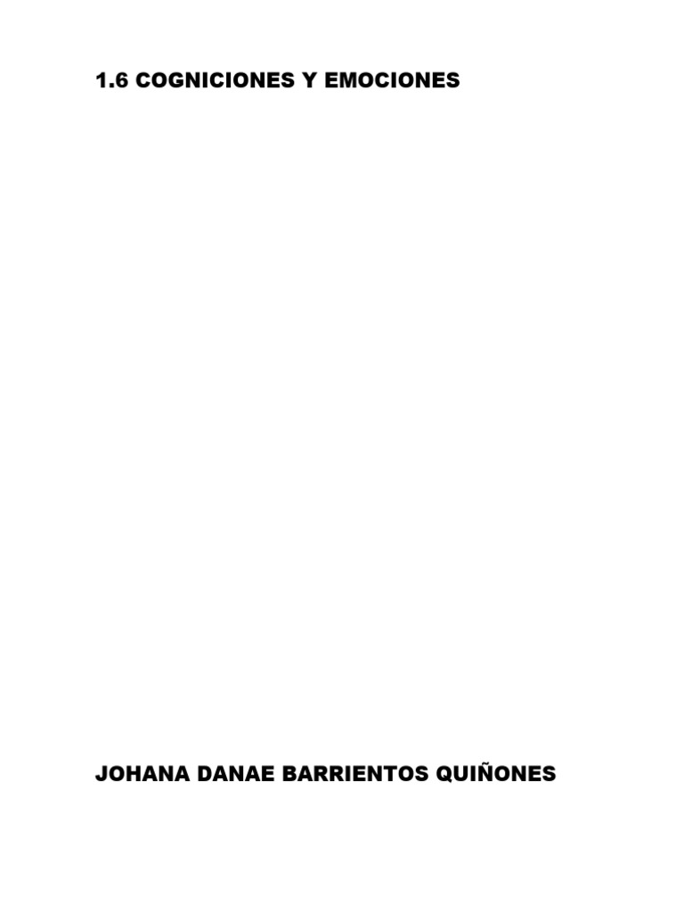 1 6 Cogniciones Y Emociones Pdf Las Emociones Ansiedad