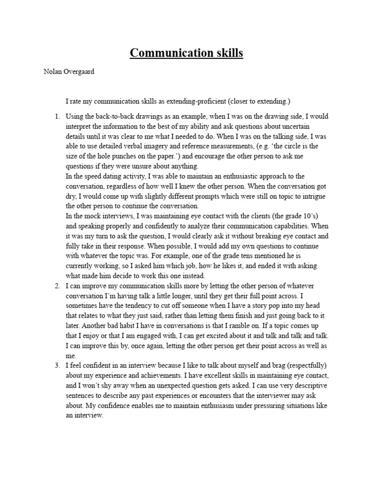 communication skills | PDF | Communication | Conversation