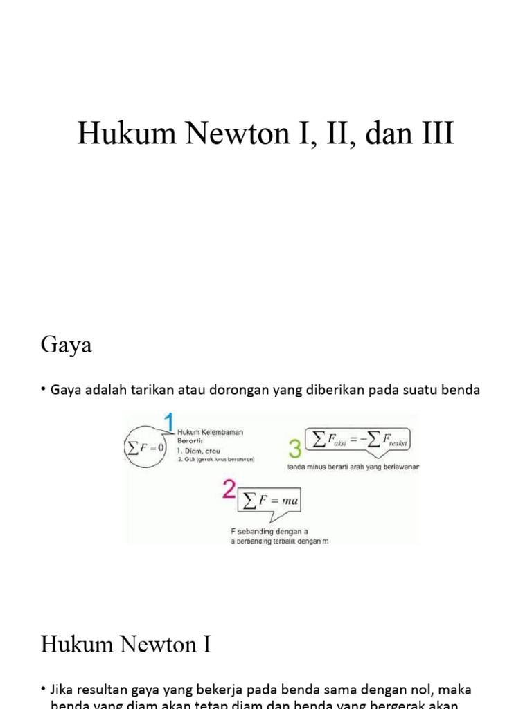 Hukum Newton I, II, Dan III | PDF