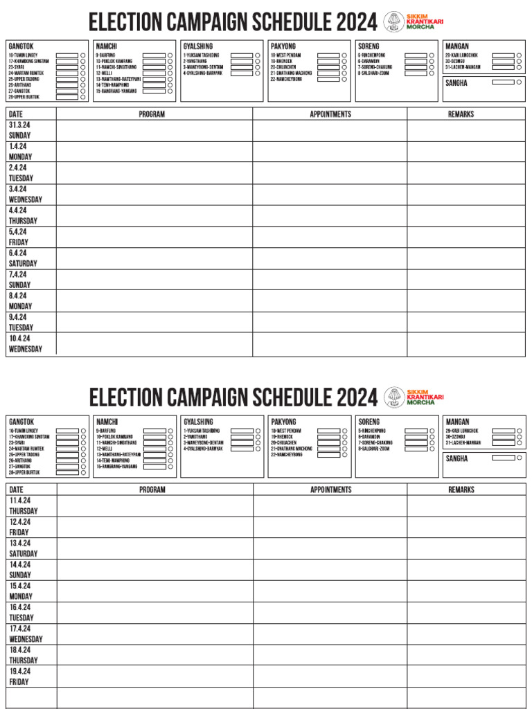 Schedule 2024 | PDF