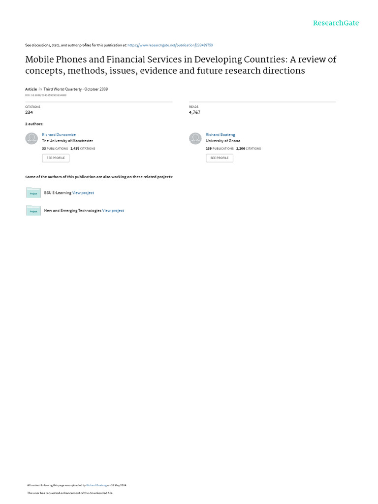 Mobile Phones and Financial Services in Developing | PDF | Qualitative ...