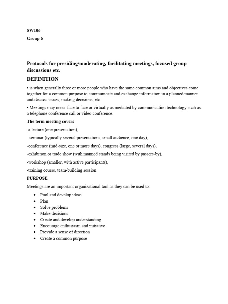 SW106 | PDF | Communication | Facilitator