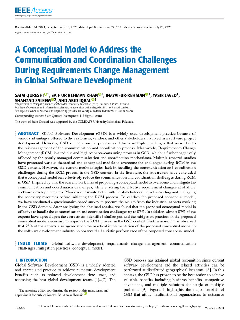 A Conceptual Model To Address The Communication and Coordination ...