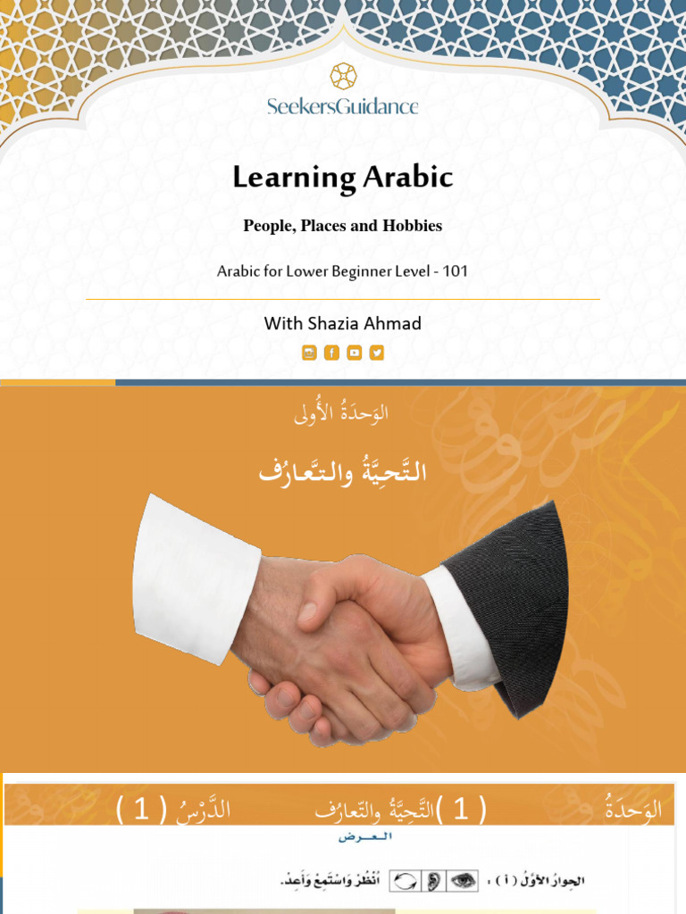 Learning Arabic 101 Seekers Slides | PDF