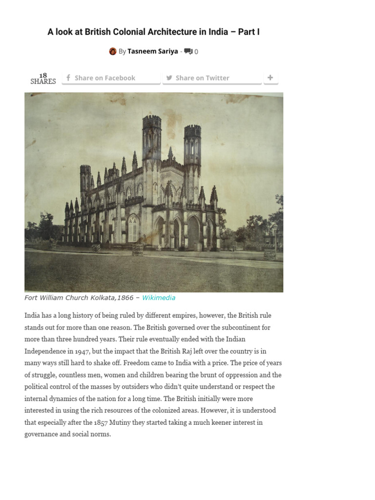 Colonial Architecture in India | PDF | British Raj