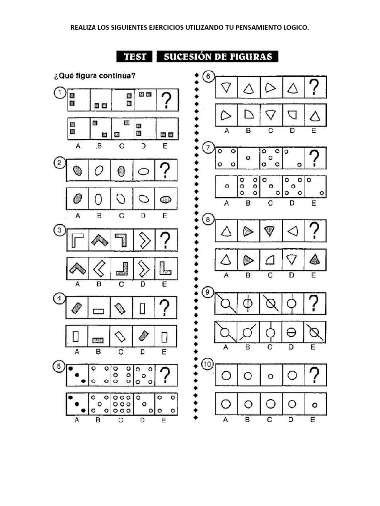 EJERCICIOS DE LOGICA- SECUENCIA. | PDF