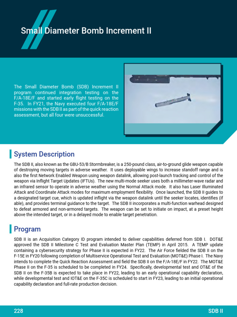 2021 Sdbii | PDF | Lockheed Martin F 35 Lightning Ii | Military Technology