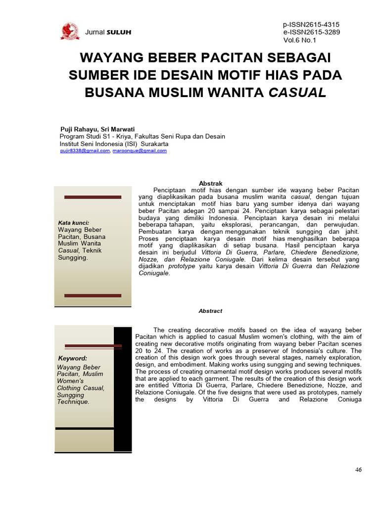 Wayang Sumber Ide Motif Busana Muslim | PDF | Seni