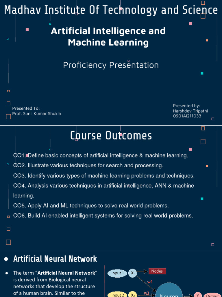 AI & ML PPT | PDF | Artificial Neural Network | Neuron