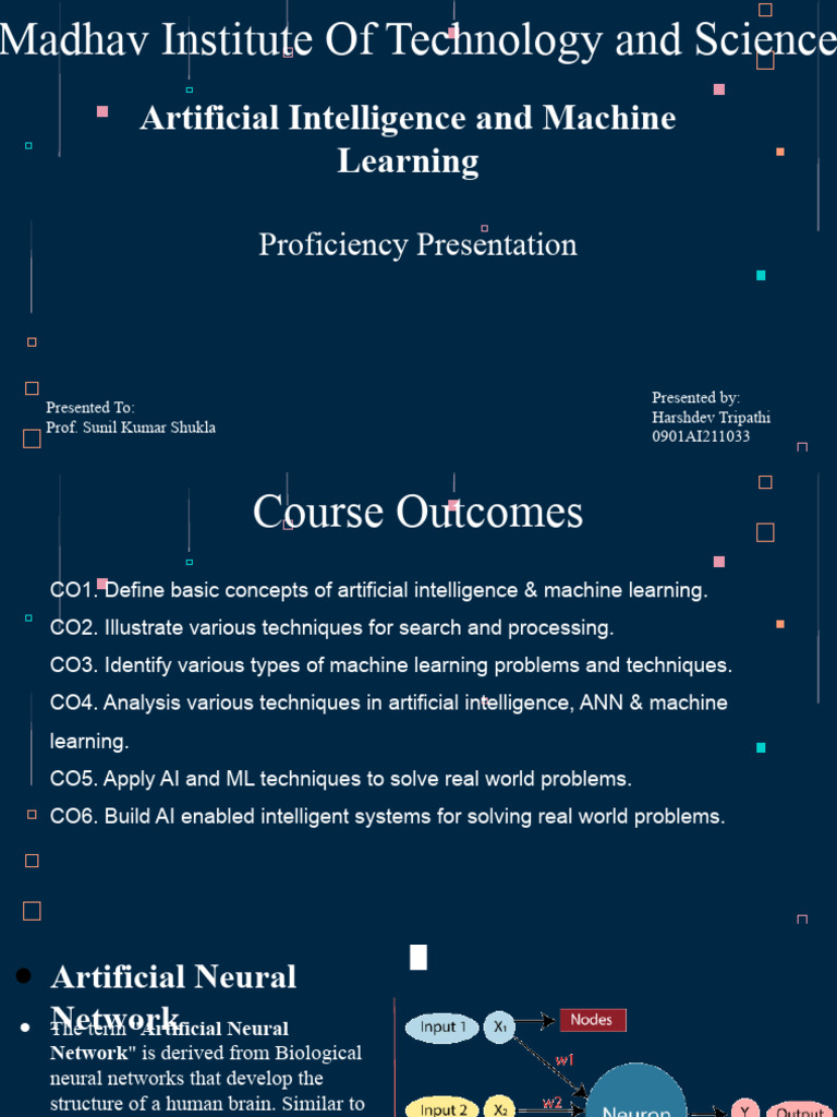Artificial Intelligence and Machine Learning: Proficiency Presentation | PDF | Artificial Neural ...