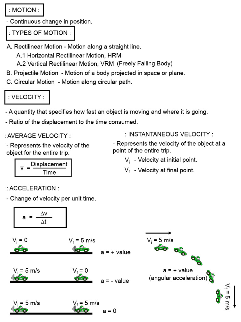 PHYSICS I RECTILINEAR MOTION Students | PDF | Acceleration | Velocity