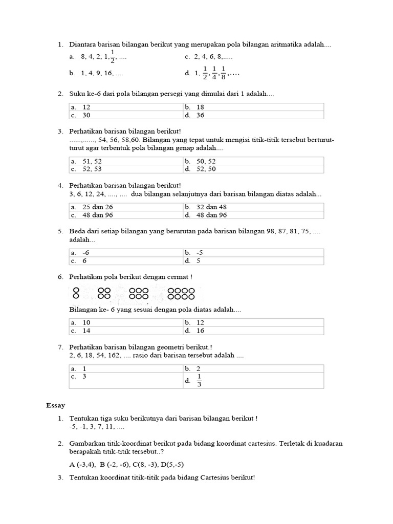 Soal Uas Kelas 8 SMT 1 | PDF