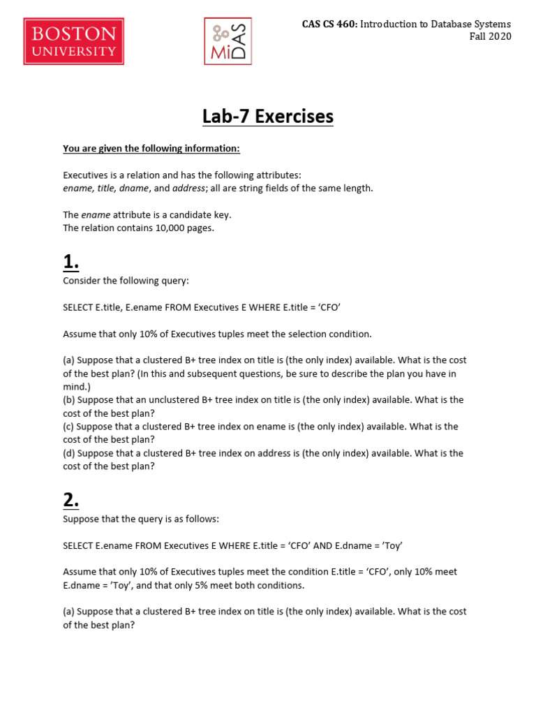 Lab7 Sol | PDF | Database Index | Computing Lab7 Sol | PDF | Database Index | Computing