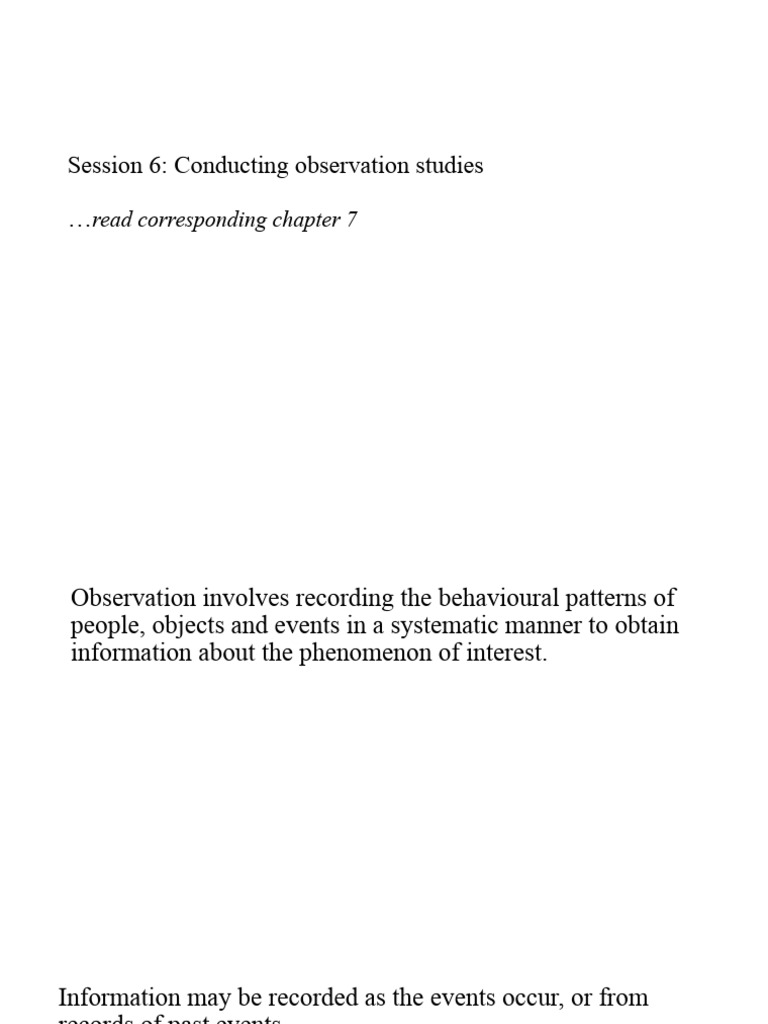 Session 6 Observation Studies Stu | PDF | Observation | Social Media