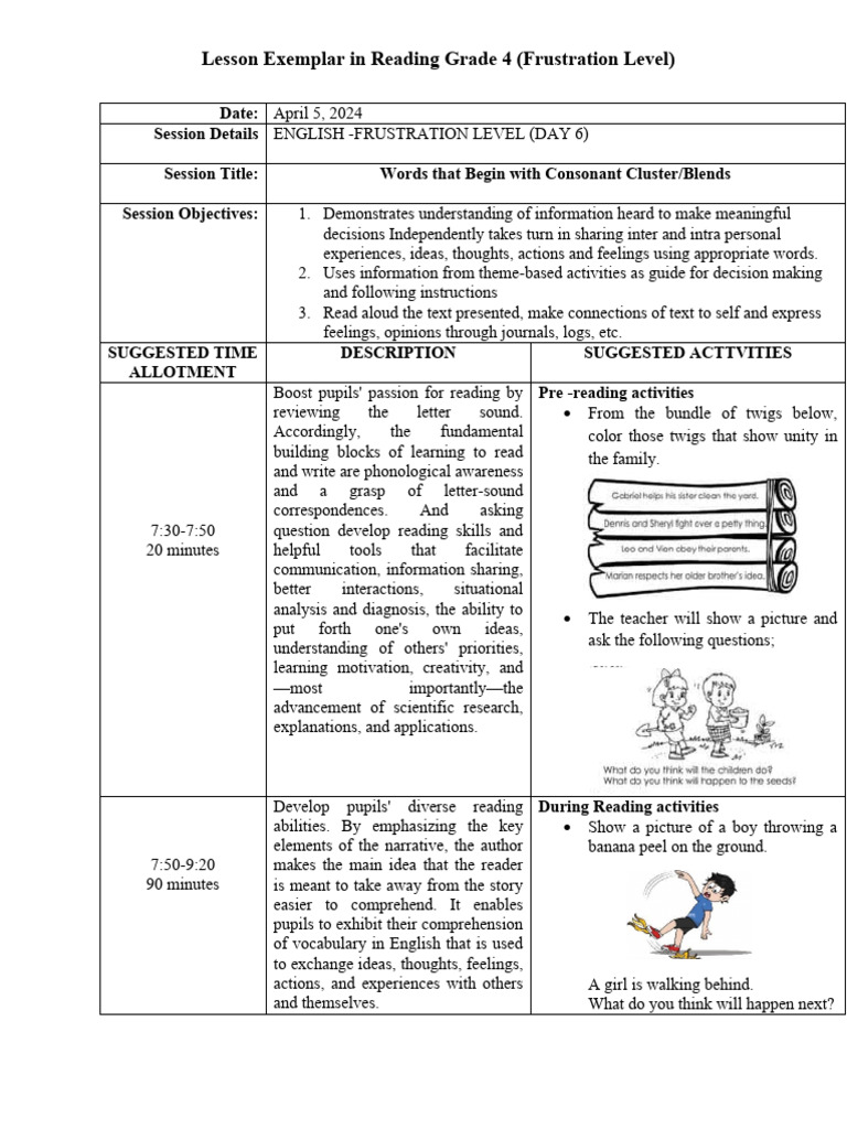 READING ENGLISH FRUSTRATION LEVEL DAY 6 april 5 | PDF | Cognitive ...