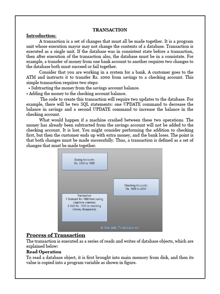 Transaction Pdf Database Transaction Information Technology