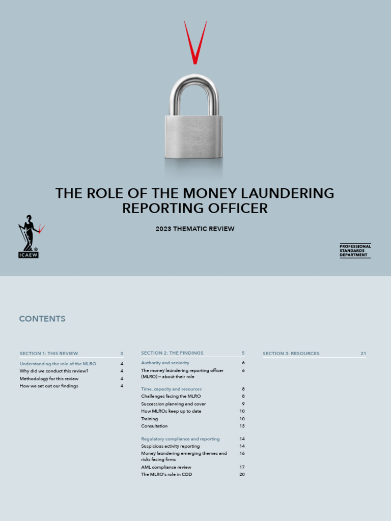 The Role of The Money Laundering Reporting Officer: 2023 Thematic ...