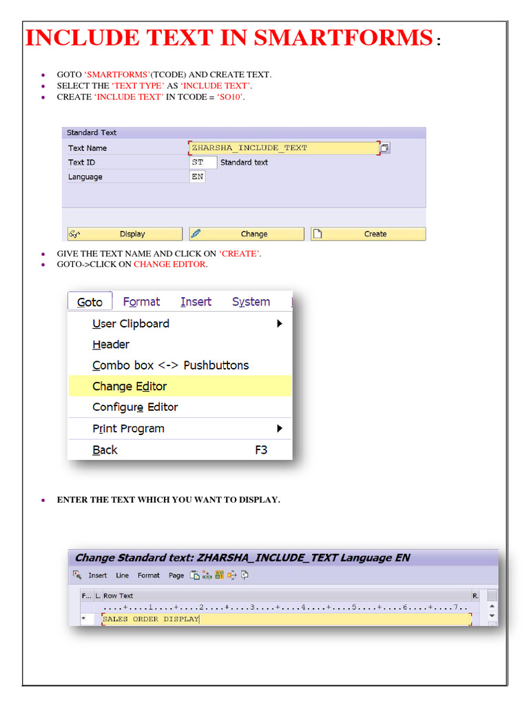 Include Text in Smartforms and Driver Program | PDF