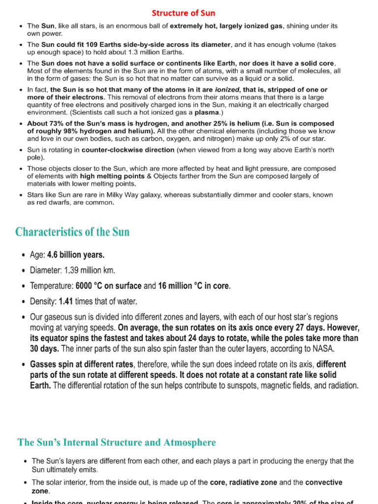Structure of Sun | PDF | Sun | Radiation
