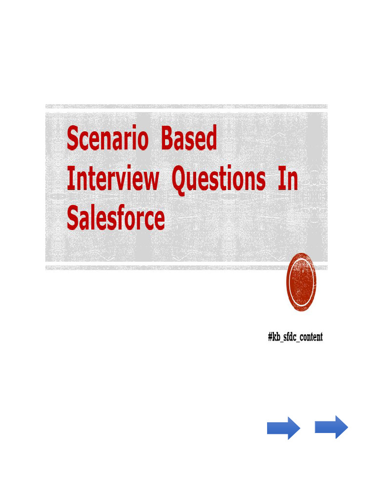 Scenario Based Interview Questions in Salesforce | PDF | Automation | Computing