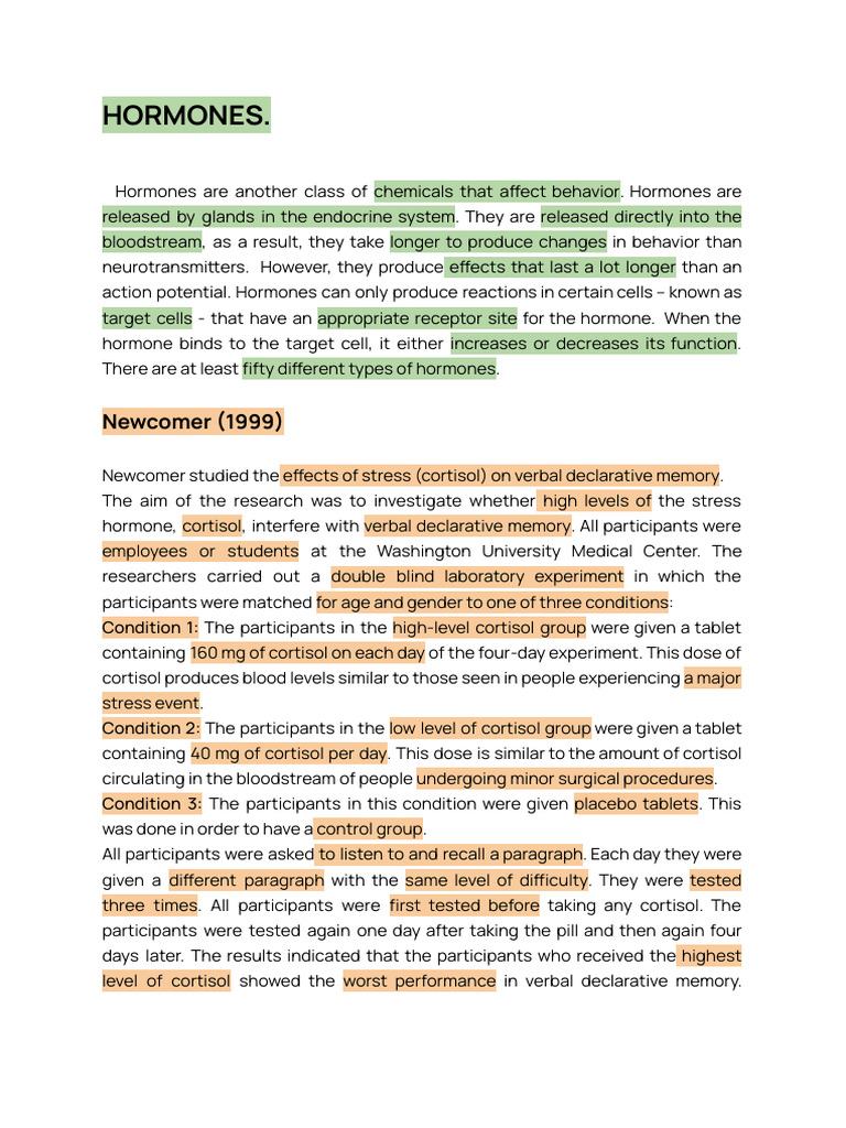 HORMONES | PDF | Hormone | Cortisol