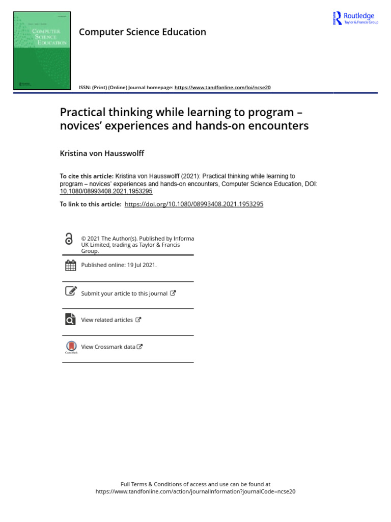 Practical Thinking While Learning To Program - Nov | PDF | Pragmatism ...