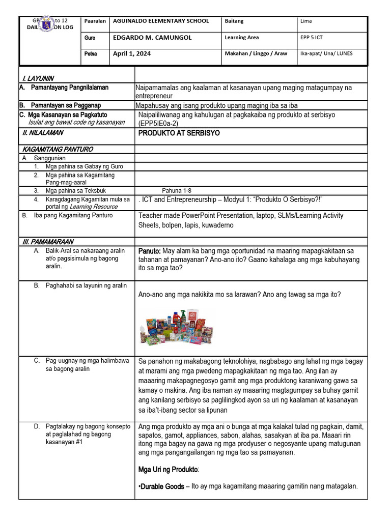 Ict5.Epp q4 Week 1. April1 | PDF