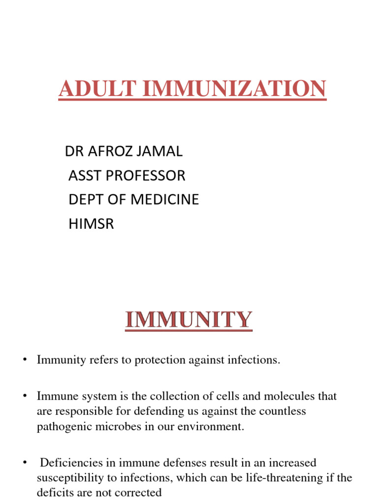 Adult Immunization Guidelines in India | PDF | Vaccines | Immune System