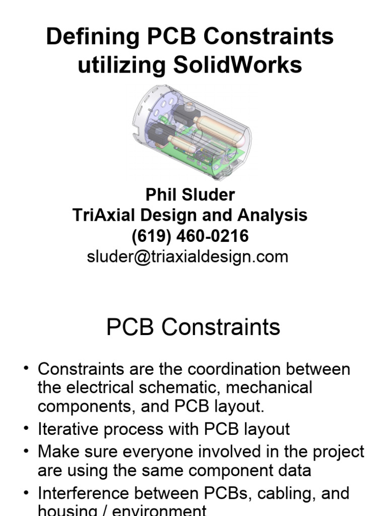 PCB Constraints in SolidWorks Guide | PDF