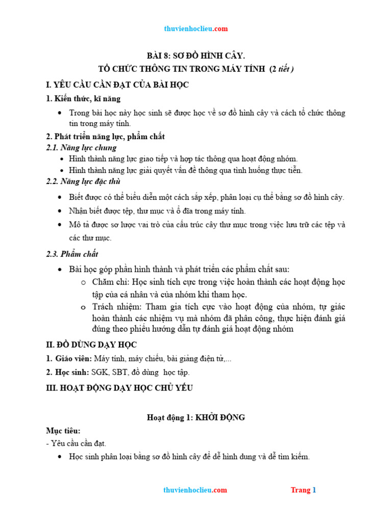 GA Tin Hoc 3 KNTT Bai 8 SO DO HINH CAY | PDF