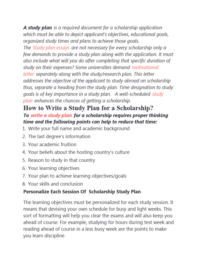 A Study Plan | PDF | Goal | Learning