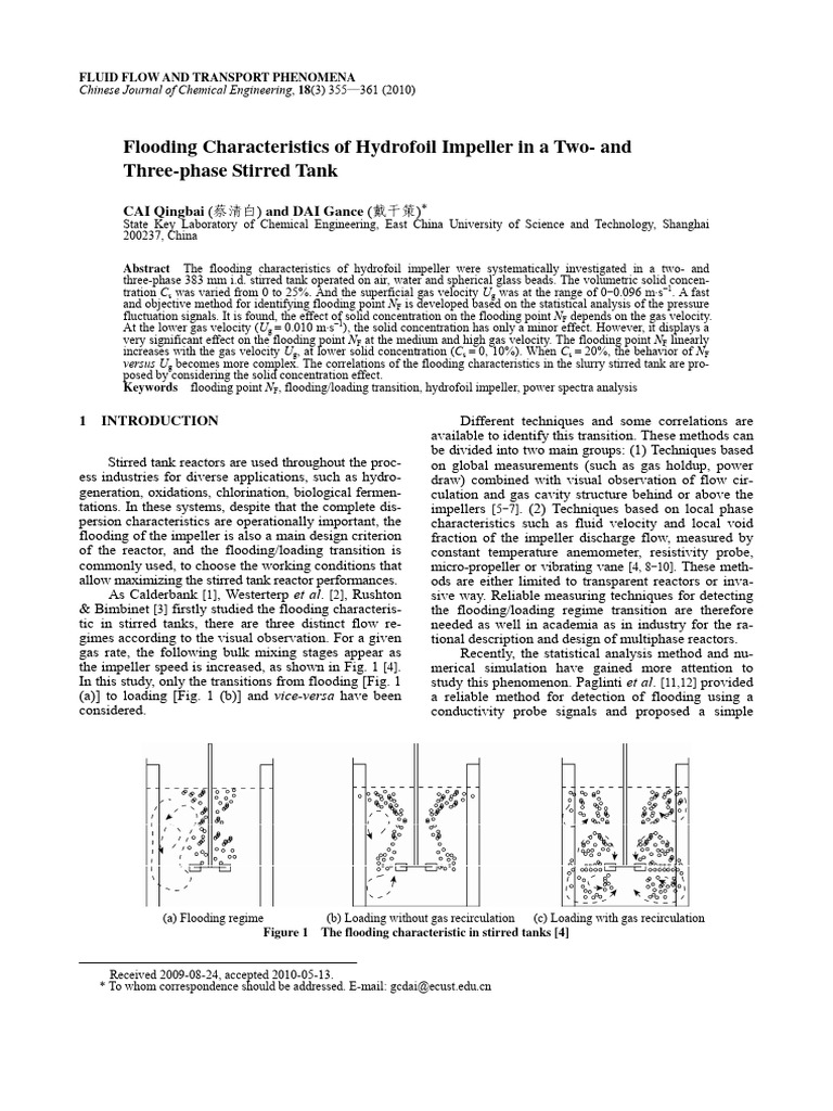 Flooding Characteristics of Hydrofoil Impeller in A Two-And Three-Phase ...