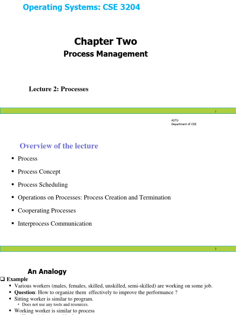 Lecture 2 - Processes | Download Free PDF | Process (Computing) | Scheduling (Computing)