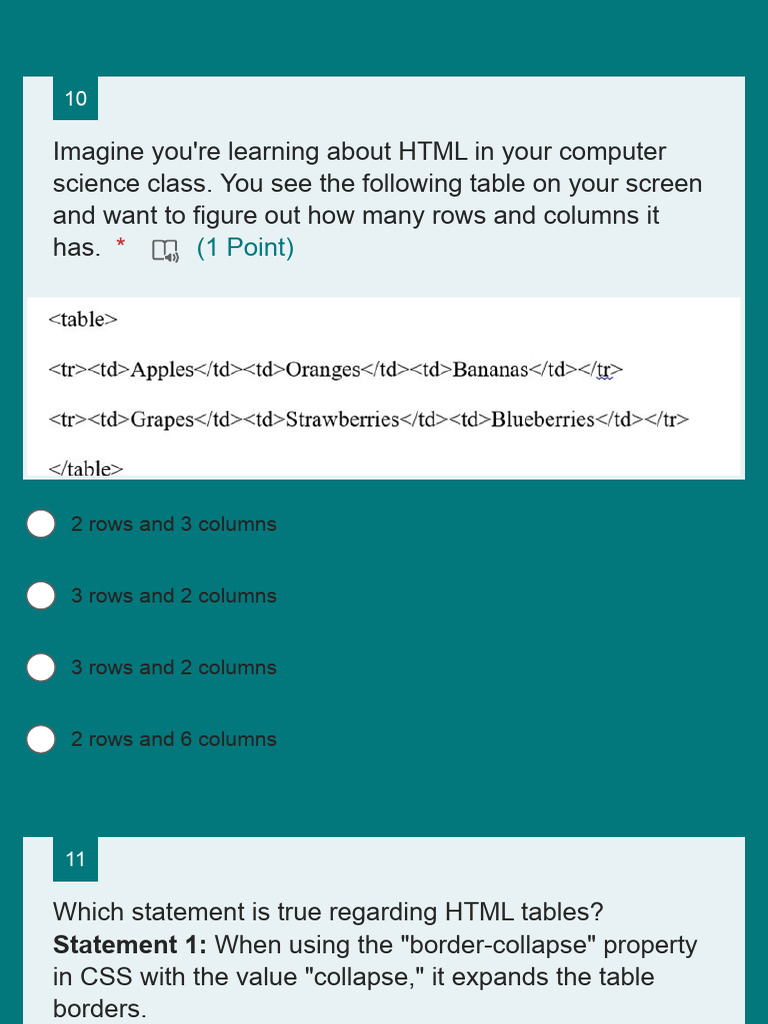 Understanding HTML Table Structure | PDF